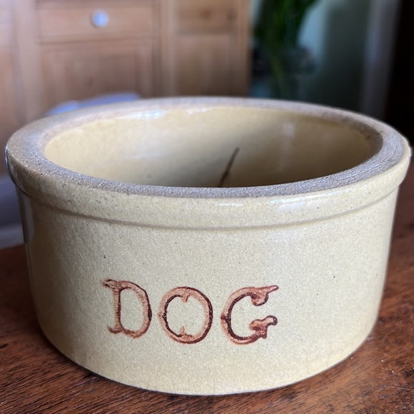 Design | Vtg Roseville Salt Glazed Pottery Dog Bowl | Poshmark
